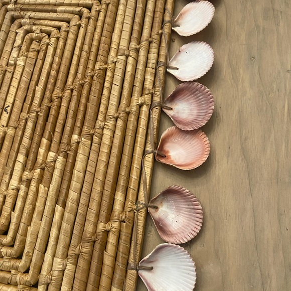 Dining | Set Of 2 Woven Rattan Mat With Seashell Accents | Poshmark